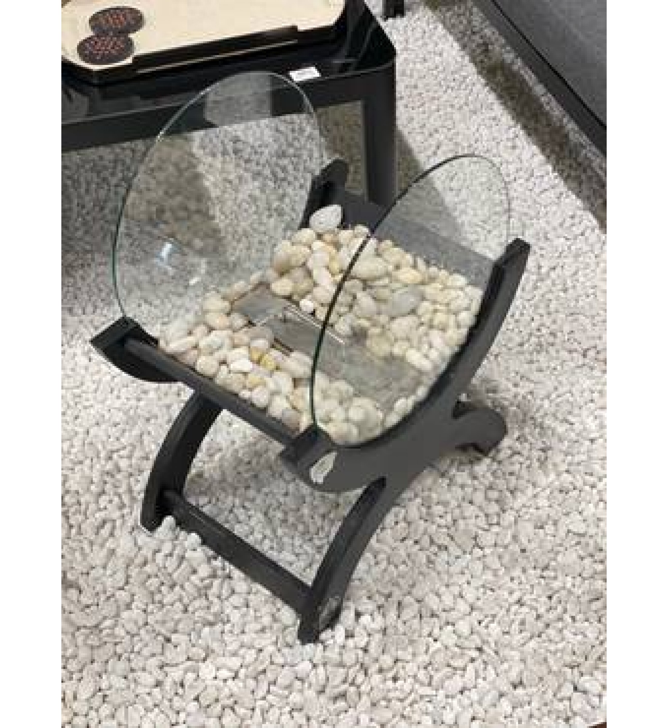 دفاية حديد مع زجاج نار مشتعلة غاز الايثانول